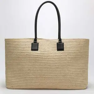 Loewe Verano Xl Raffia Tote Bag - White