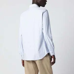 XACUS White Active Striped Tailor Fit Shirt - Light Blue