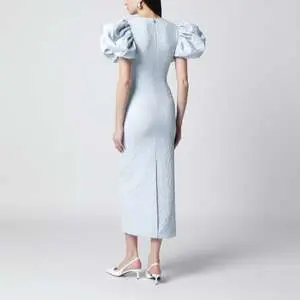 ROTATE BY BIRGER CHRISTENSEN Balloon Jacquard Midi Dress