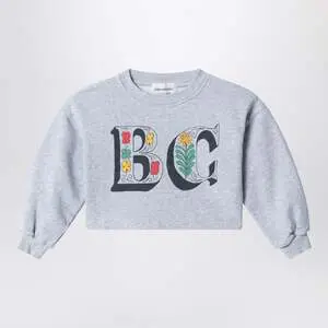 BOBO CHOSES Spring Letters Mélange Cropped Sweatshirt - Grey