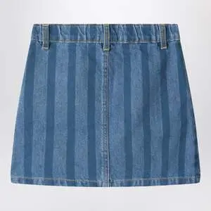 BOBO CHOSES Pickles The Dog Striped Denim Skirt