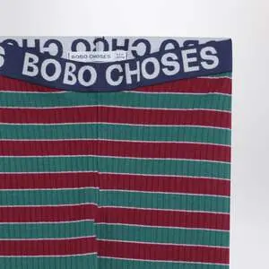 BOBO CHOSES Ribbed Striped Cotton Leggings