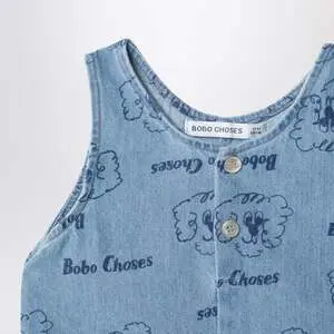BOBO CHOSES Pickles The Dog Denim Romper