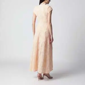 ROTATE BY BIRGER CHRISTENSEN Long Dress With Floral Appliqués - Pink
