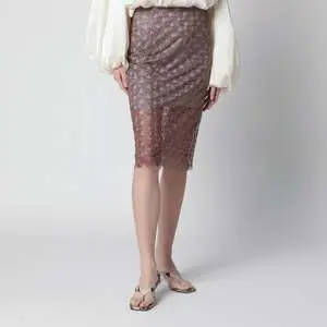 ROTATE BY BIRGER CHRISTENSEN Sequin Scalloped Hem Midi Skirt - Grey