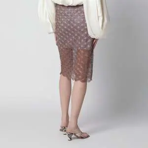 ROTATE BY BIRGER CHRISTENSEN Sequin Scalloped Hem Midi Skirt - Grey