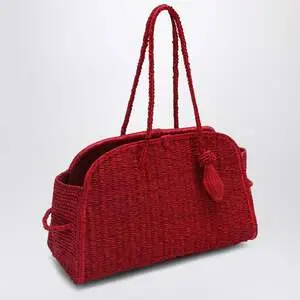 Jacquemus Turismo Raffia Bowling Bag - Red