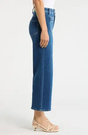 Paige Anessa Pocket Wide-leg Jeans - Crosswind