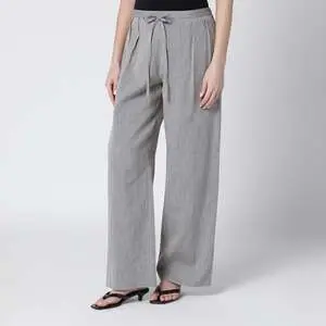 Loulou De Saison Clark Pleated Trousers - Grey