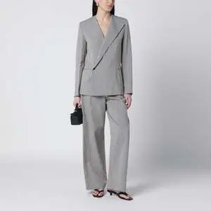 Loulou De Saison Clark Pleated Trousers - Grey