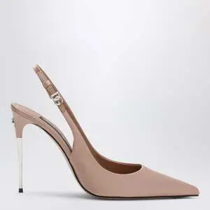 Dolce & Gabbana Satin Slingback Pumps With Dg Logo