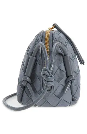 Bottega Veneta Intrecciato Suede Crossbody Bag - Cloudy Indigo
