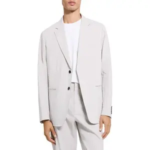 Theory Standard Linen Blend Suit Jacket - Silver Cloud