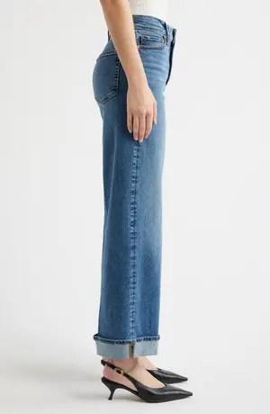 FRAME Le Slim Palazzo Cuffed High-waist Wide-leg Jeans - Canals