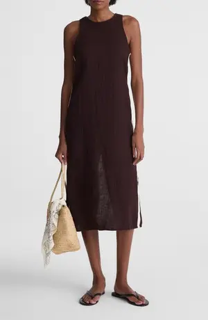 Madewell Sleeveless Linen Maxi Dress - Cocoa