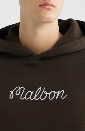 MALBON Fesque Logo Embroidered Hoodie - Brown