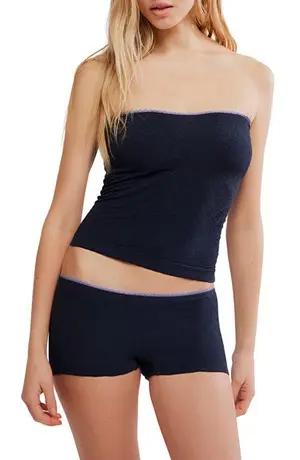 Free People Jacquard Tube Top Black Combo