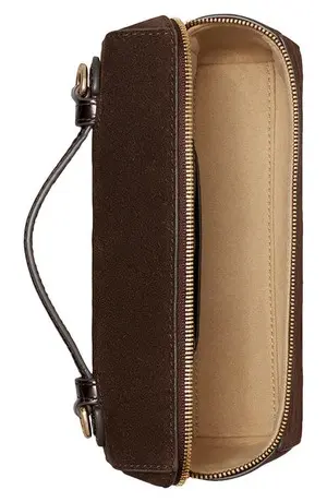 Tory Burch Suede Top Handle Bag - Dark Cocoa