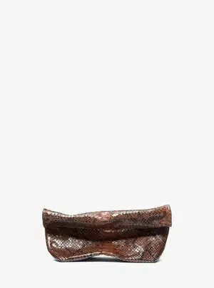MICHAEL KORS Michael Kors Maggie Snake-Embossed Leather Clutch