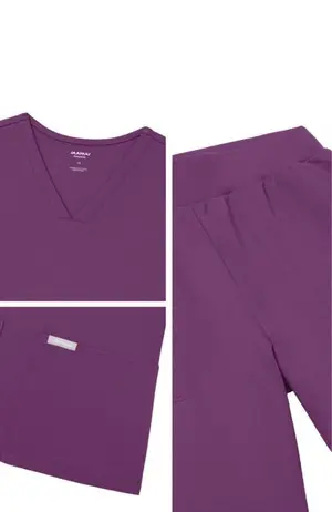 JAANUU Ultralast Essential Performance 6-pocket Scrub Set - Plum
