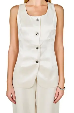 Endless Rose Satin Buttoned Vest