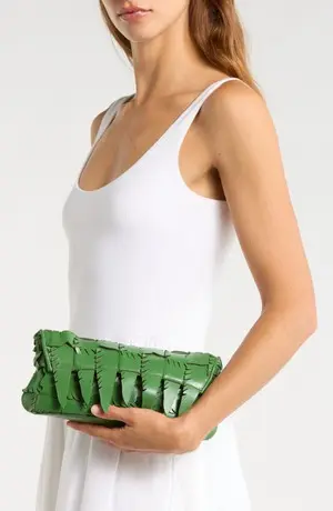 Staud Leather Clutch - Leaf