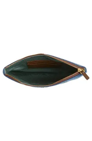 Valentino Garavani Vlogo Embroidered Denim Pouch - Blue Multi