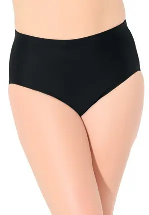 SWIMSUITS FOR ALL Tummy Control High-waist Swim Brief - Black