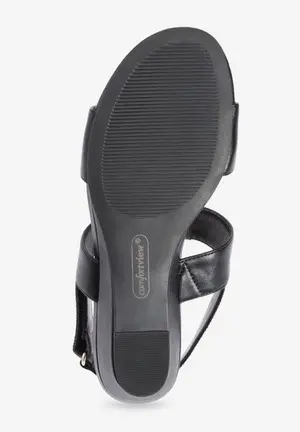 COMFORTVIEW Lila Wedge Sandal - Black