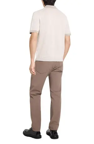 Theory Linen & Silk Polo - Silver Cloud