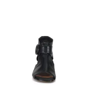 DIBA TRUE Cora Line Leather Heeled Sandals - Black