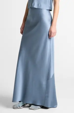 Vince Satin Maxi Skirt - Azul