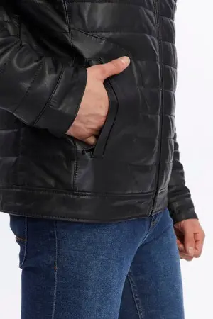 FURNIQ UK Sterling Leather Puffer Jacket