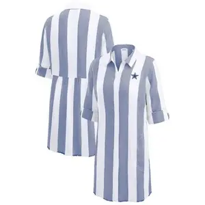 Tommy Bahama Dallas Cowboys Beach Stripe Button-up Tunic - Navy