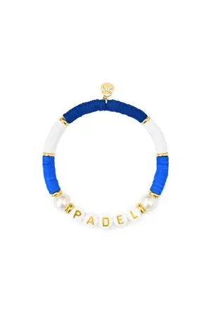 BITS & BOWS Beaded Padel Bracelet - Blue/white