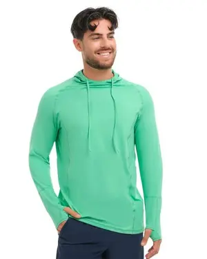 BLOQUV Unisex Long Sleeve Uv Protection Hoodie Shirt Jade