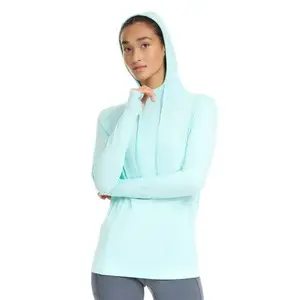 BLOQUV Unisex Long Sleeve Uv Protection Hoodie Shirt Mint