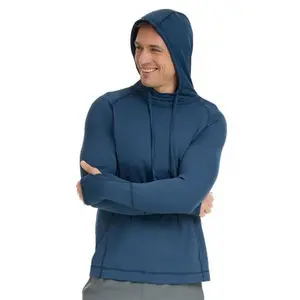 BLOQUV Hooded Sun Protective Pullover - Navy