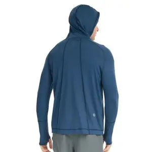 BLOQUV Hooded Sun Protective Pullover - Navy