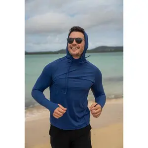 BLOQUV Hooded Sun Protective Pullover - Navy