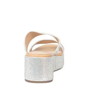LAUREN LORRAINE Platform Slides - Silver