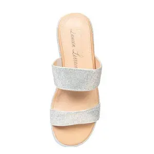LAUREN LORRAINE Platform Slides - Silver