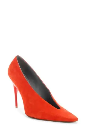 Balenciaga Duchesse Pointed Toe Pumps Red