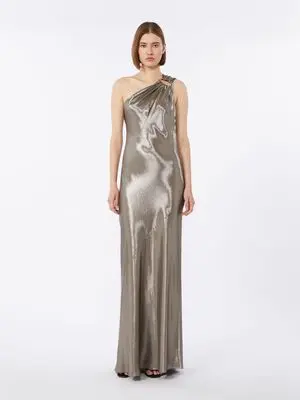 Max Mara Lamé One-shoulder Maxi Dress