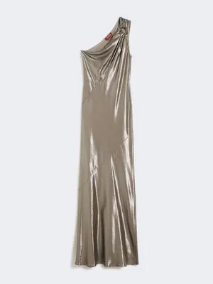 Max Mara Lamé One-shoulder Maxi Dress