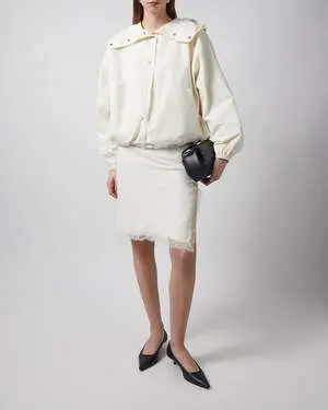 RÓHE Lace Trimmed Silk Skirt
