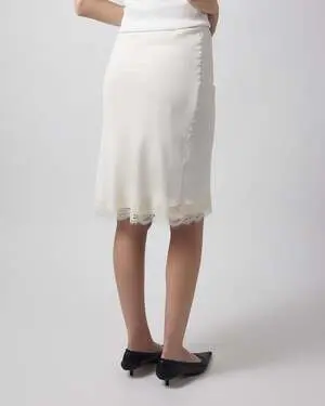 RÓHE Lace Trimmed Silk Skirt