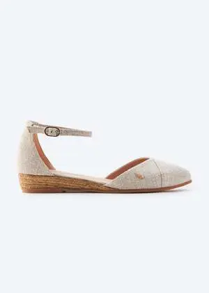 VISCATA Montroig Premium Fabric Espadrille Flats Silver