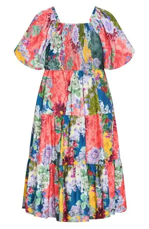 City Chic Printed Flared Midi Dress - Fools Floral