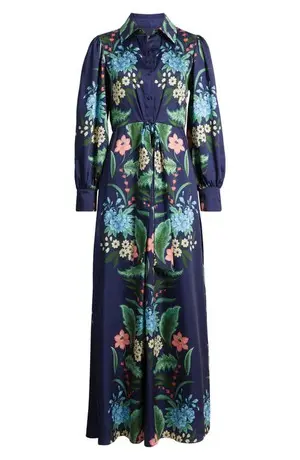 Julia Jordan Floral Print Long Sleeve Maxi Shirtdress